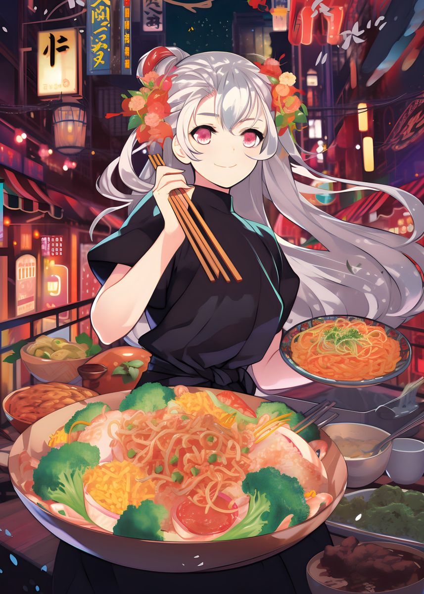 'Tokyo Stir Fry' Poster, picture, metal print, paint by Izakki | Displate