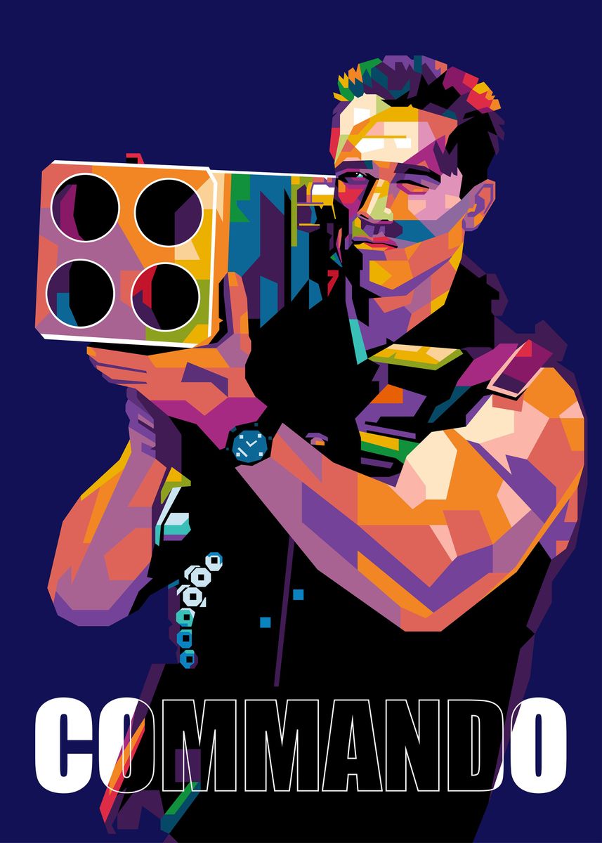 'Commando' Poster, picture, metal print, paint by Ananda Praj | Displate