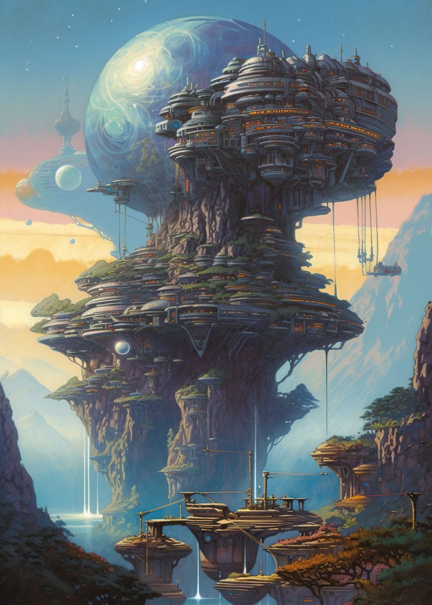 'Hyperrealism Alien Colony' Poster, picture, metal print, paint by ...