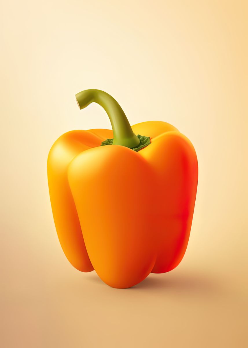 'Orange bell pepper' Poster, picture, metal print, paint by Powerful ...