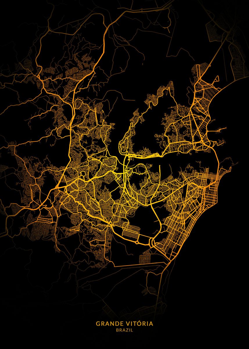 'Grande Vitoria City Map Go' Poster, picture, metal print, paint by ...