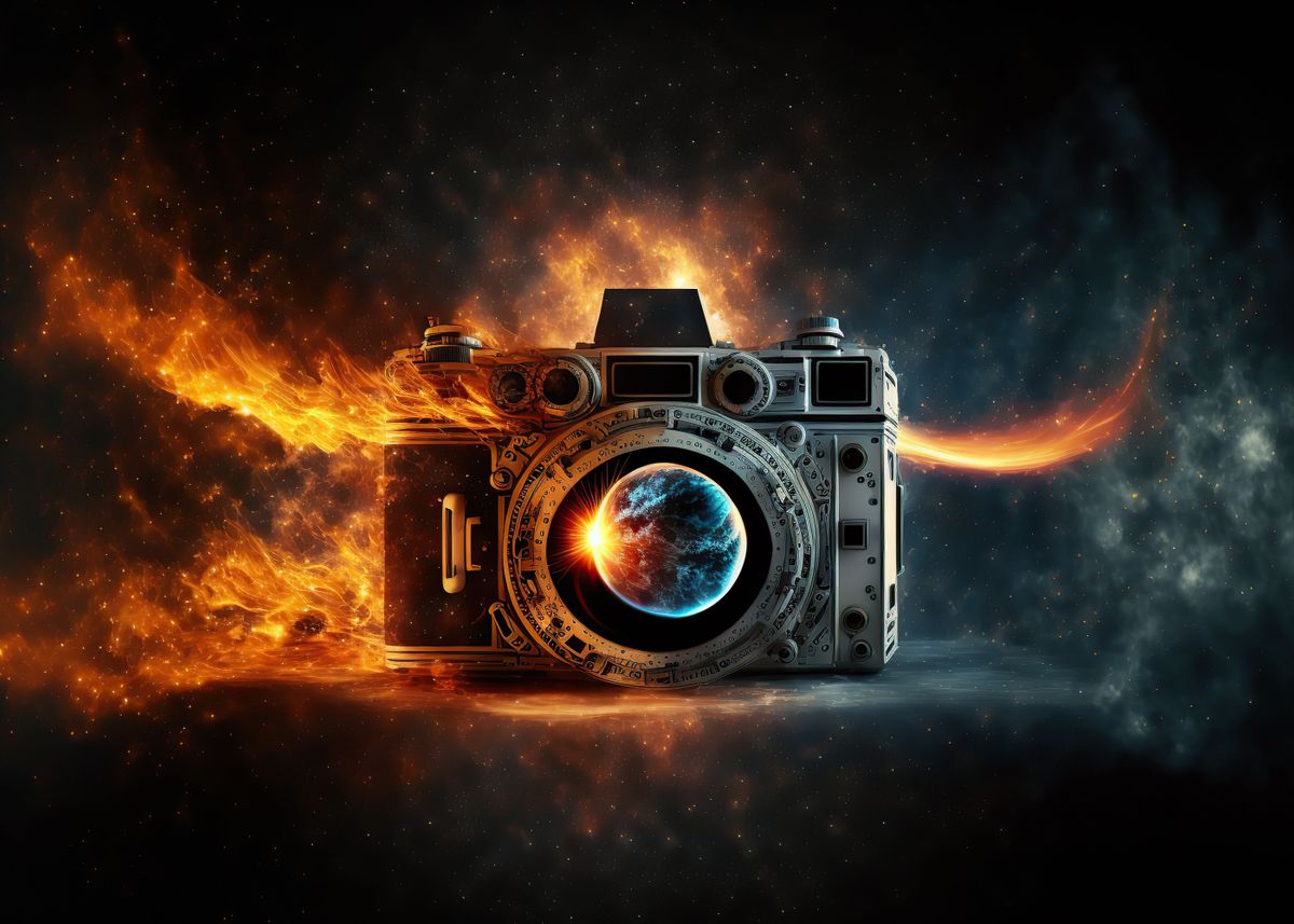 'Camera fire' Poster by Raheel Hollis | Displate