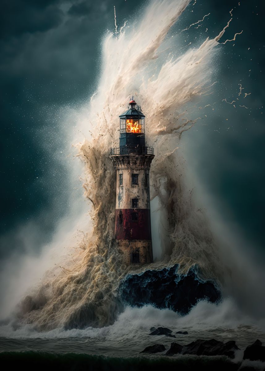 'Lighthouse ' Poster, picture, metal print, paint by Eudora | Displate