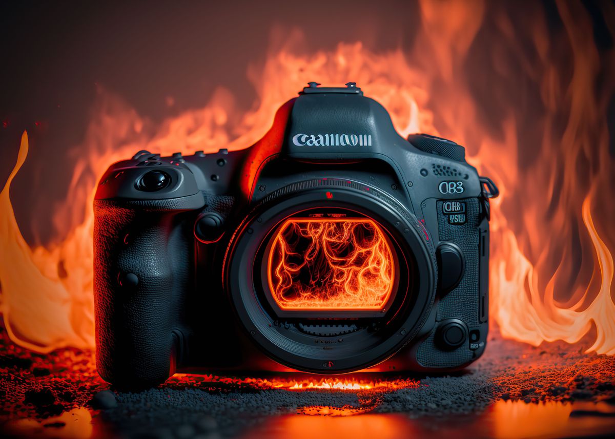 'Camera fire' Poster by Raheel Hollis | Displate