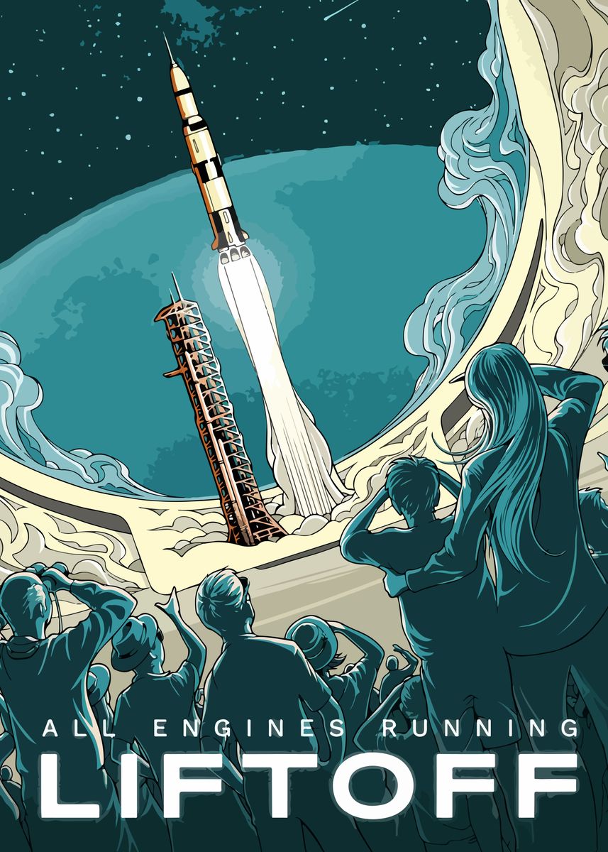 'retro satellite' Poster, picture, metal print, paint by Addolf ...