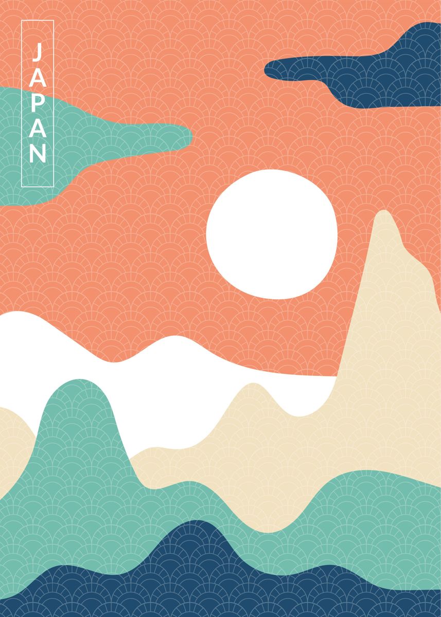 'Japan Illustration' Poster, picture, metal print, paint by Nae | Displate