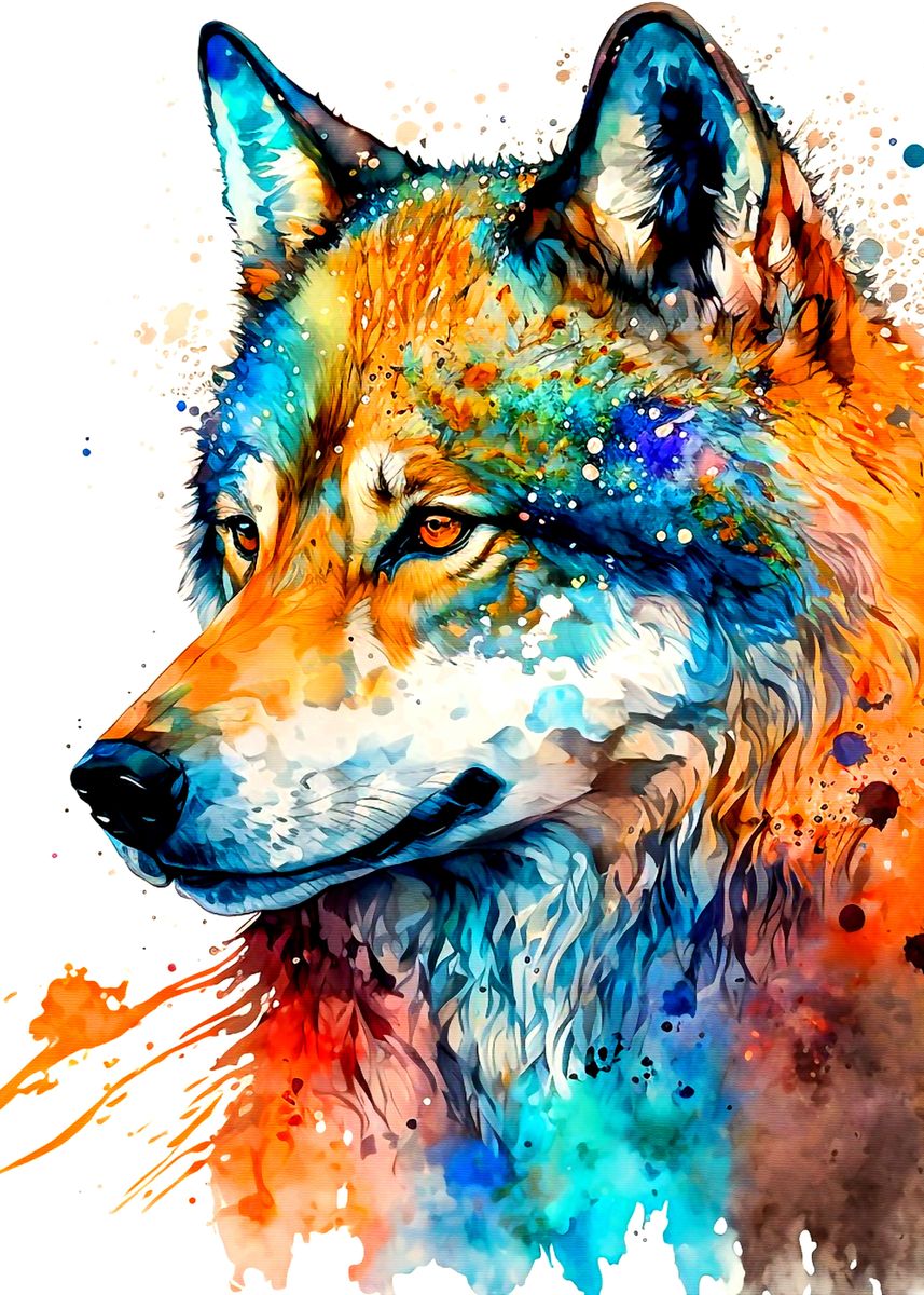 'Wolf' Poster, picture, metal print, paint by set more | Displate