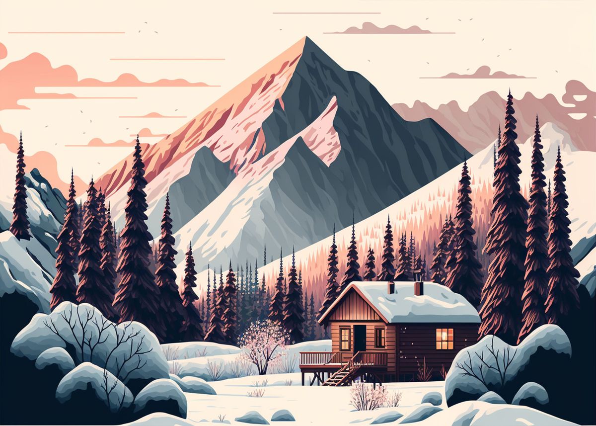 'Snowy Forest Nature' Poster by Max Ronn | Displate