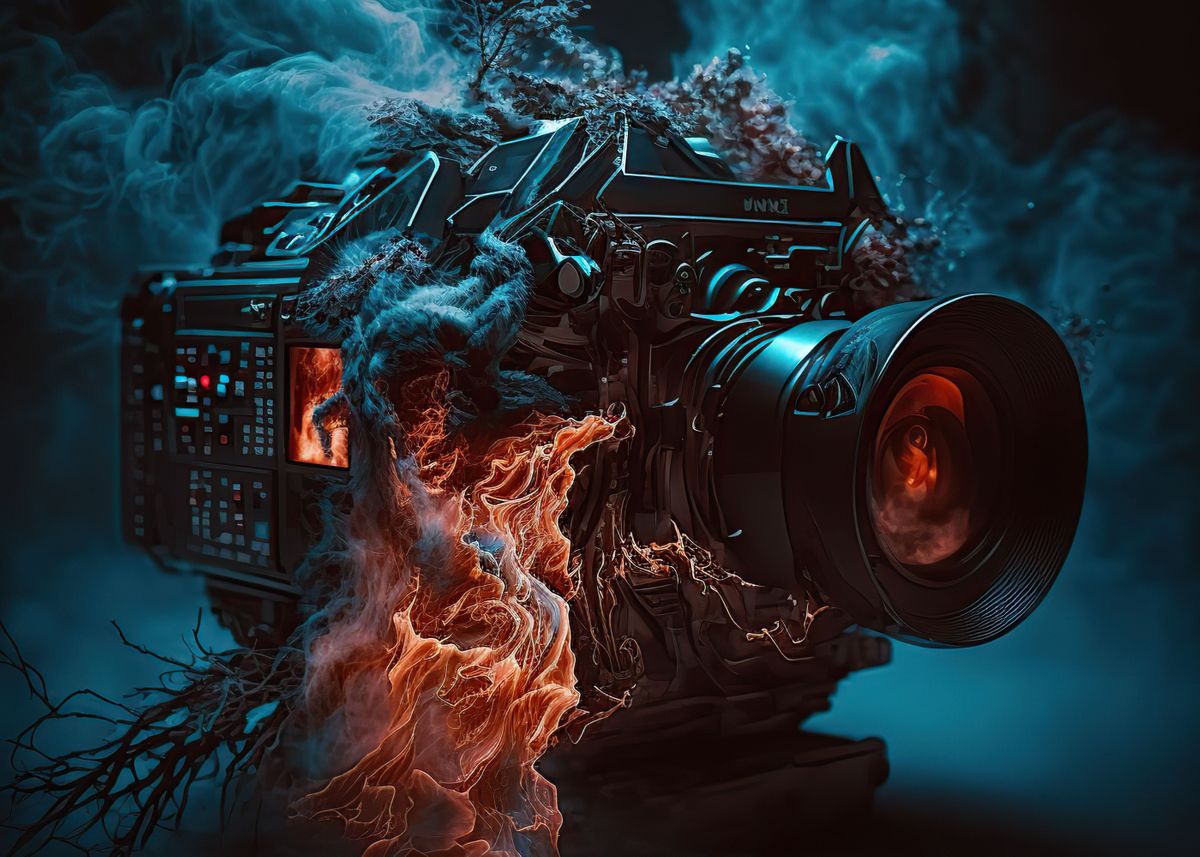 'Camera fire ' Poster by Raheel Hollis | Displate