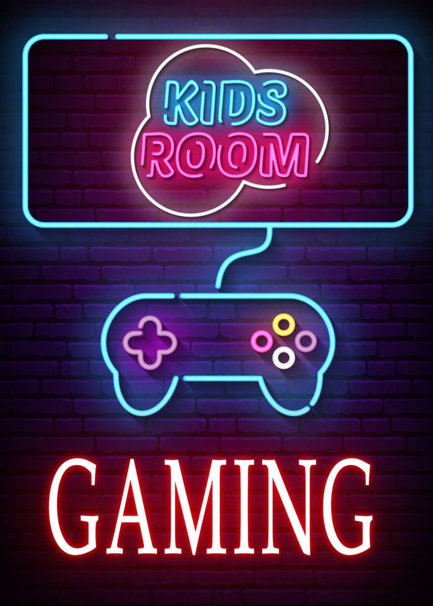 'Gaming kids room quotes' Poster, picture, metal print, paint by Isis ...