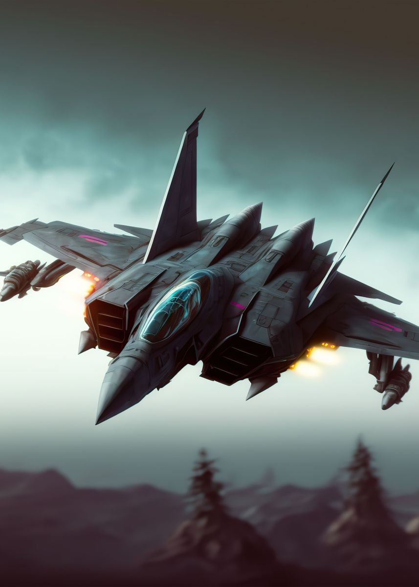 'Jet fighter' Poster, picture, metal print, paint by NeoRowe | Displate