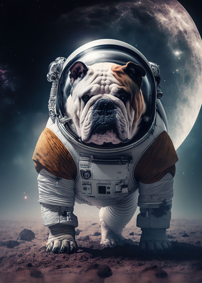 'Astronaut Dog' Poster, picture, metal print, paint by Ahmet Thorpe ...