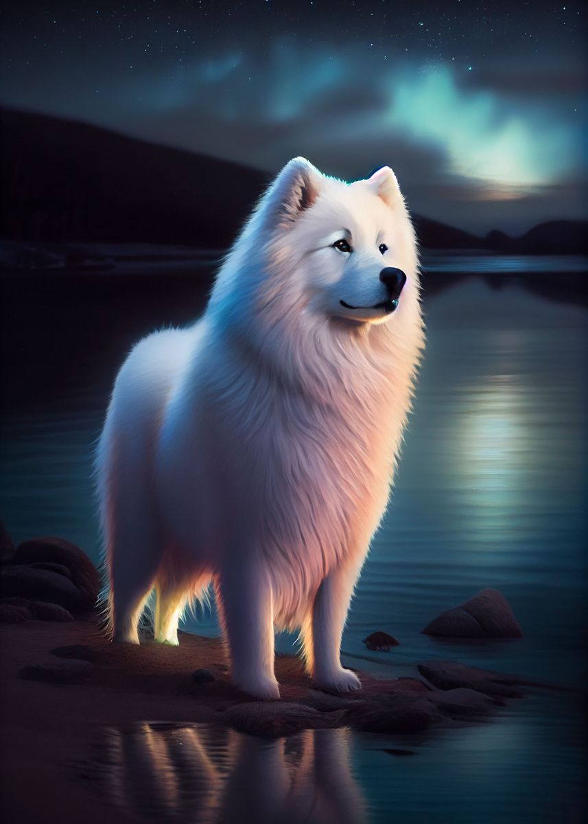 'Samoyed Animal Dogs' Poster, picture, metal print, paint by ...