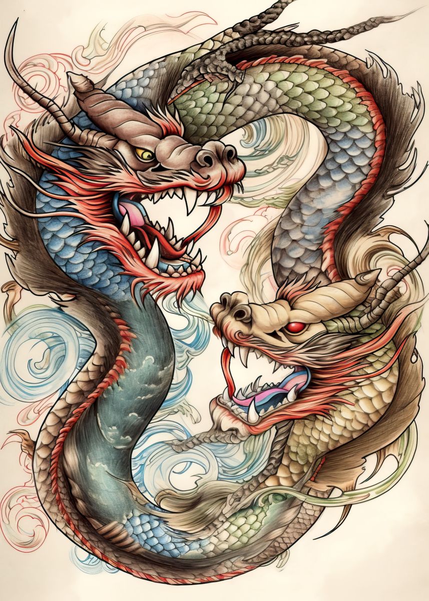 'Elegant Dragon Decor' Poster, picture, metal print, paint by Steel ...