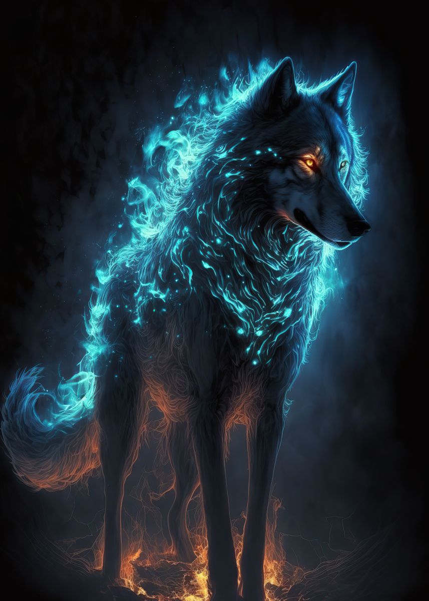 'Ghost Wolf' Poster, picture, metal print, paint by Chloe Connelly ...