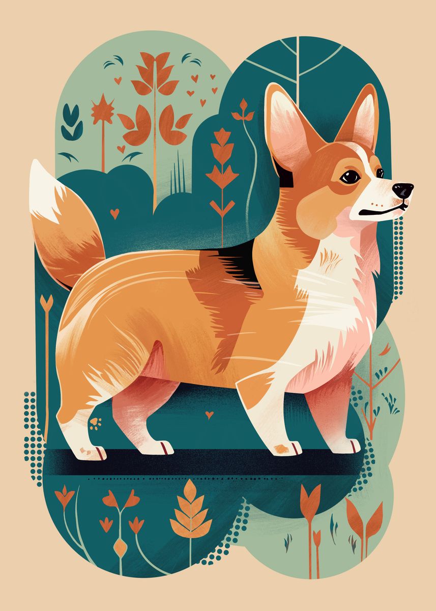 'Corgi Dog Illustration' Poster, picture, metal print, paint by Nhan ...