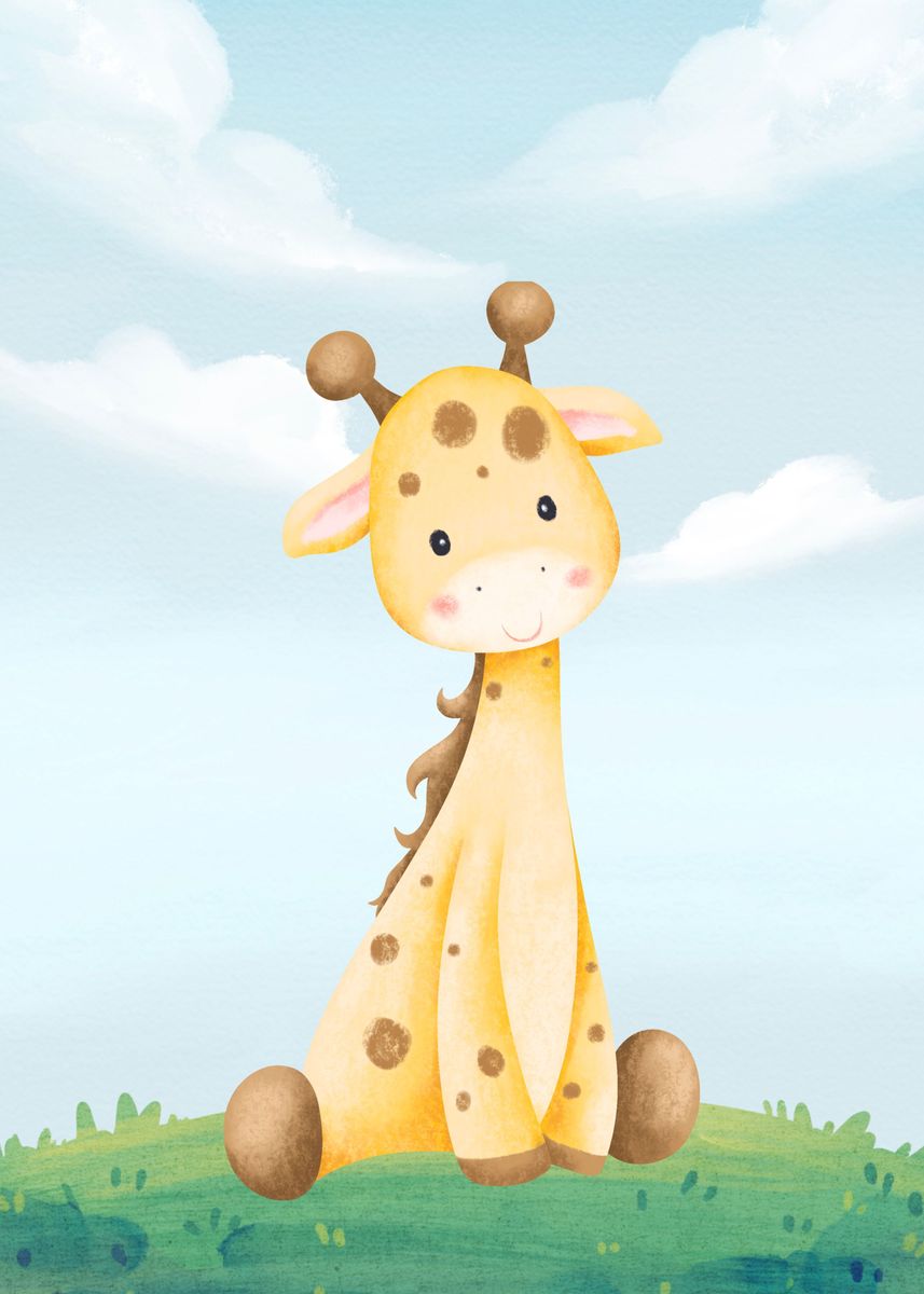 'Giraffe' Poster, picture, metal print, paint by Simply Artwork | Displate