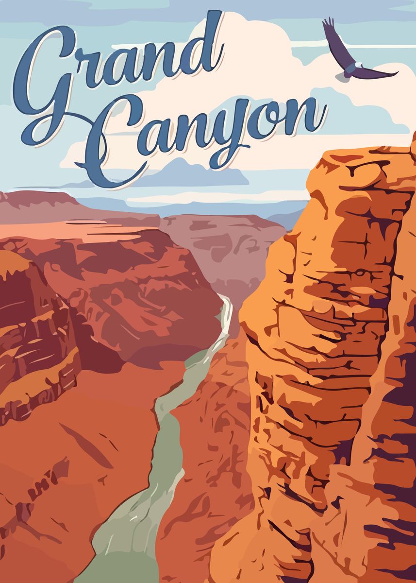 'Travel to grand canyon' Poster, picture, metal print, paint by ...