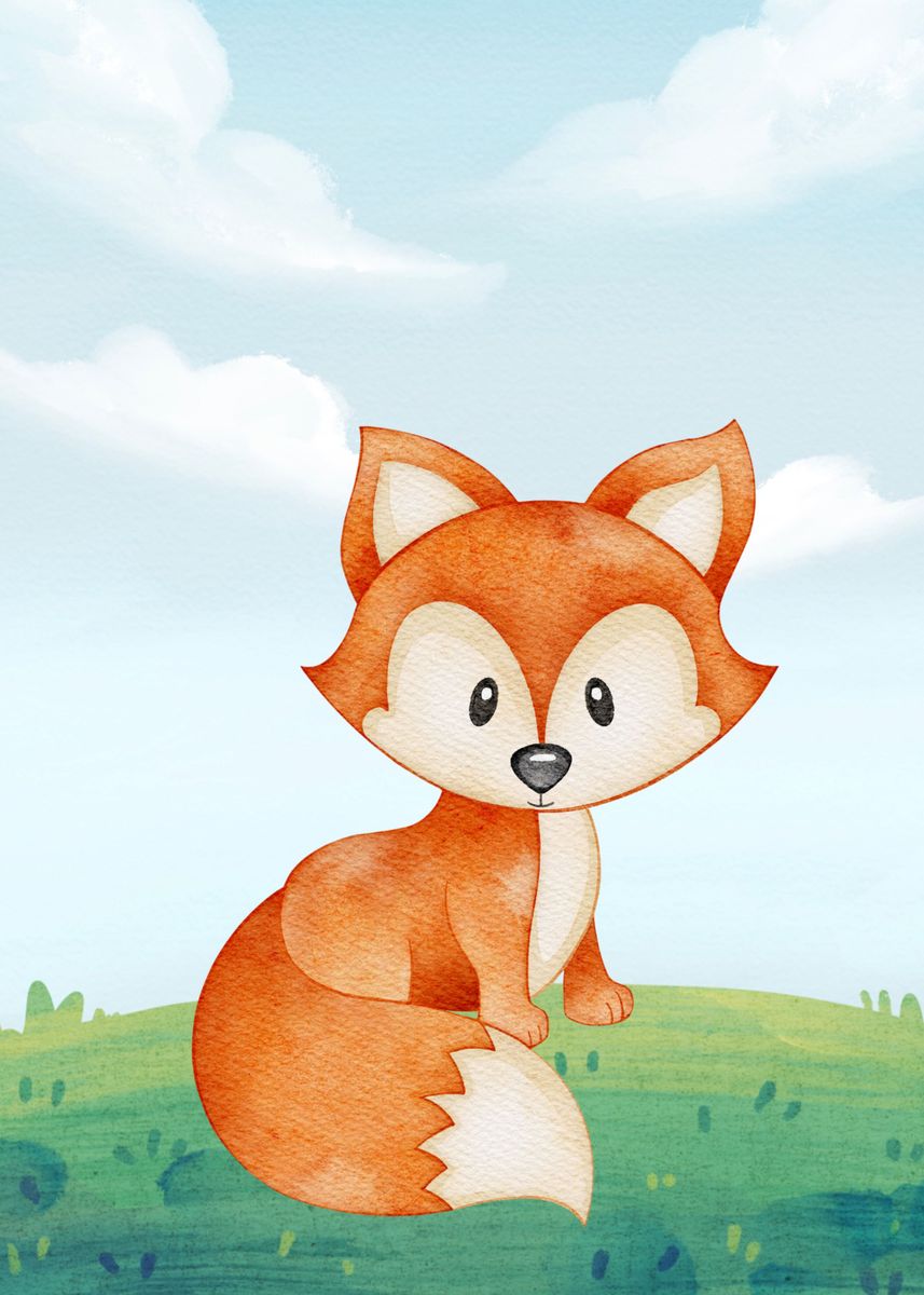 'Fox' Poster by Simply Blueprints | Displate