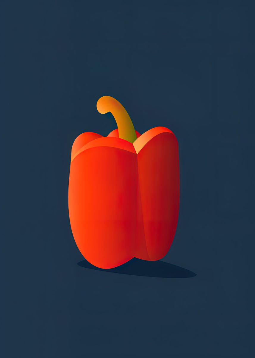 'Orange bell pepper' Poster, picture, metal print, paint by Powerful ...