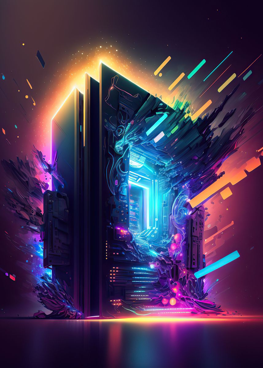 'Neon game' Poster, picture, metal print, paint by Anime Poster | Displate