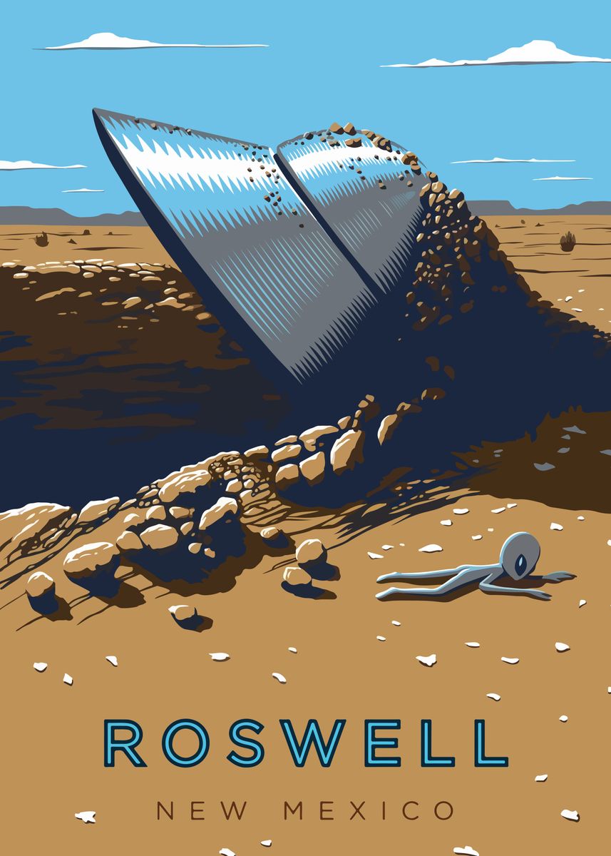 'Travel to roswell' Poster, picture, metal print, paint by Leonardo ...