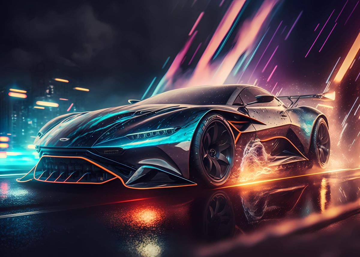 'Futuristic Supersport Car' Poster by Jiri Hodecek | Displate