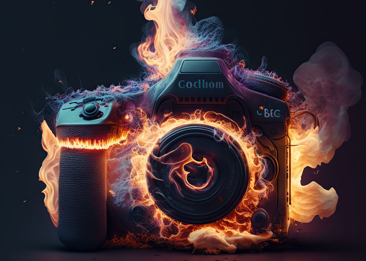 'Camera fire' Poster by Raheel Hollis | Displate