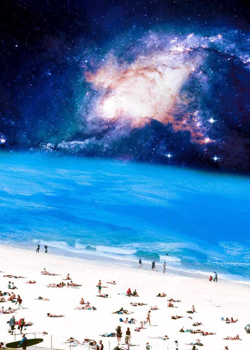'Nebula Space Beach ' Poster by Yasmine psd | Displate