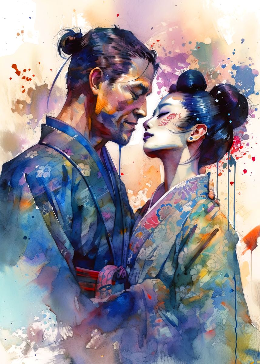 'The Geishas Samurai' Poster, picture, metal print, paint by Havard ...