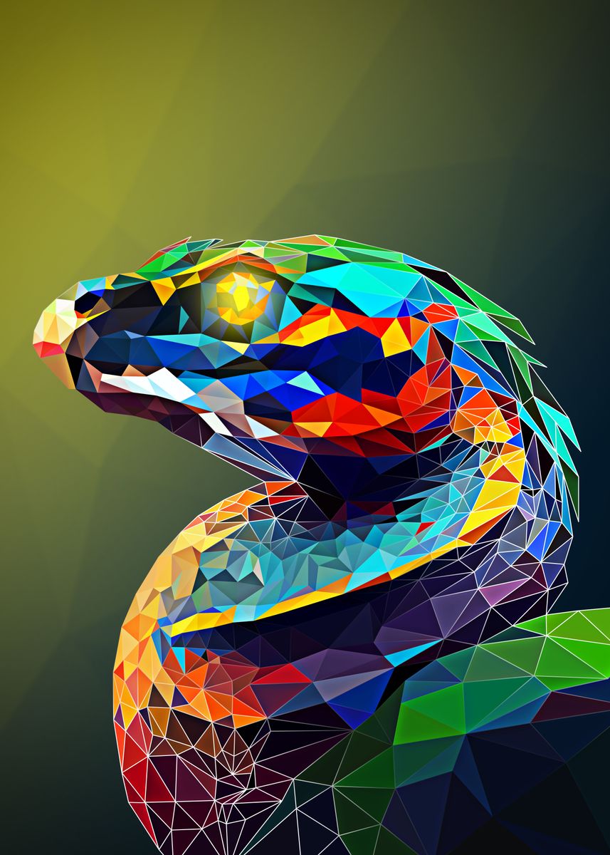 'Snake portrait' Poster, picture, metal print, paint by Jackson Lester ...