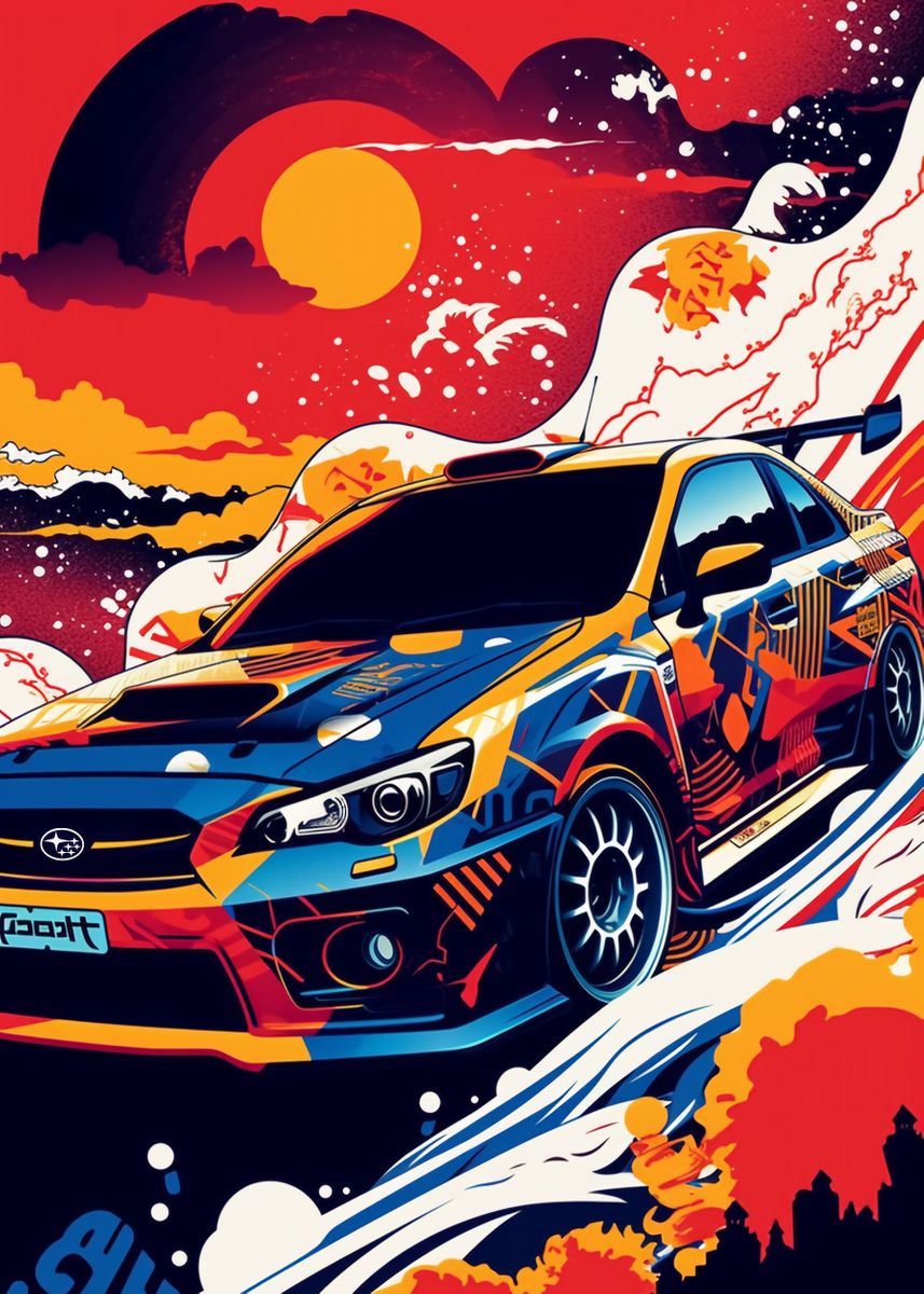 'Subaru Impreza WRX STI ' Poster, picture, metal print, paint by Pixaverse | Displate
