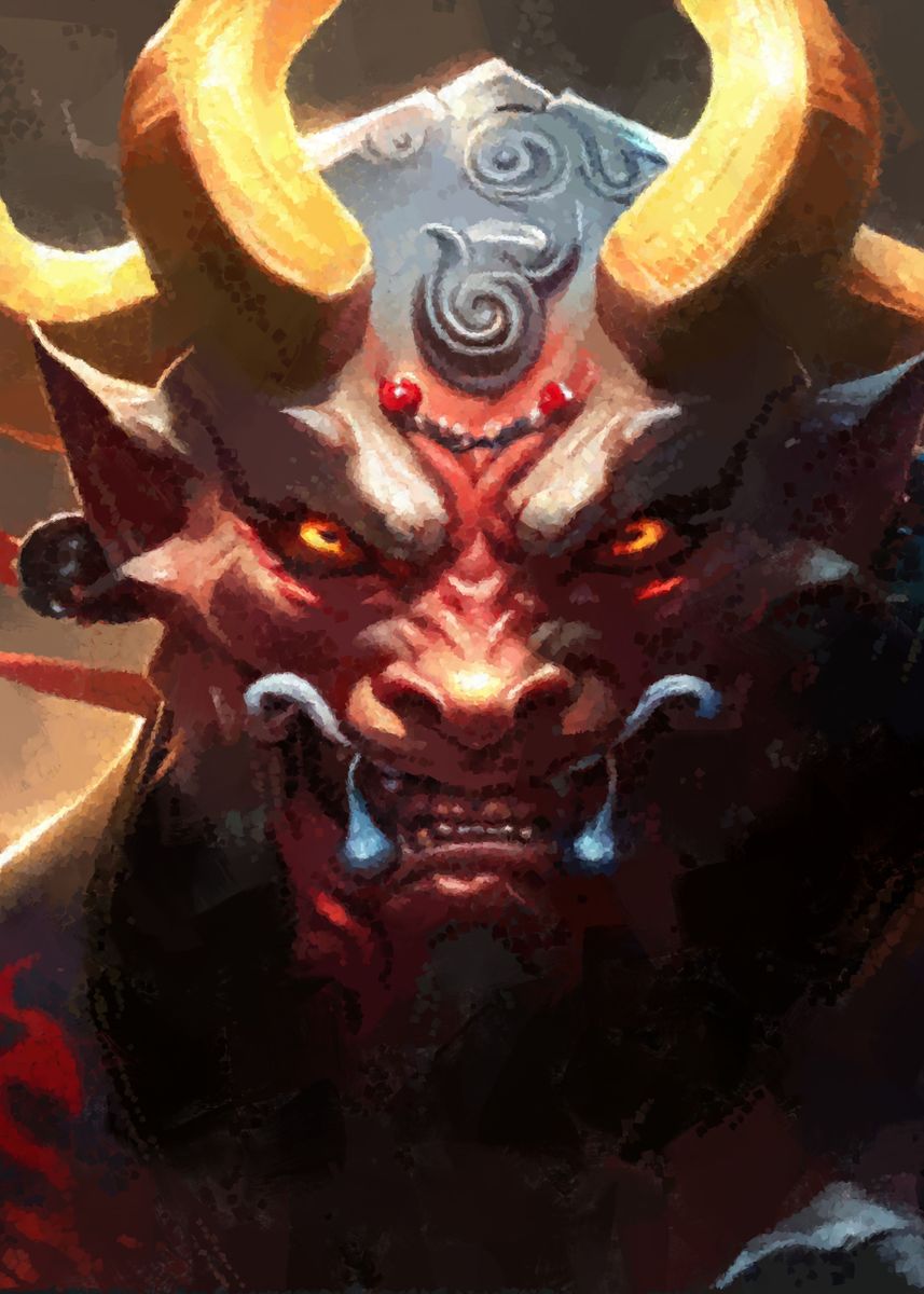 'Red demon ' Poster, picture, metal print, paint by Evgenuy Merkushov ...