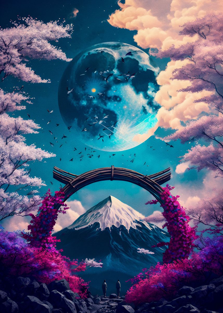 'japanese Space' Poster, picture, metal print, paint by Muhammad Irsan ...