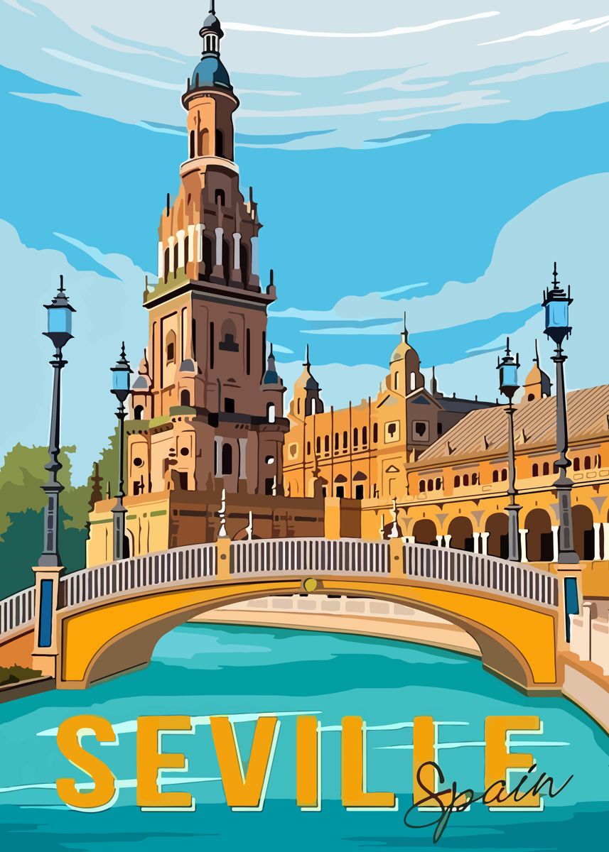 'travel to seville' Poster, picture, metal print, paint by Leonardo ...