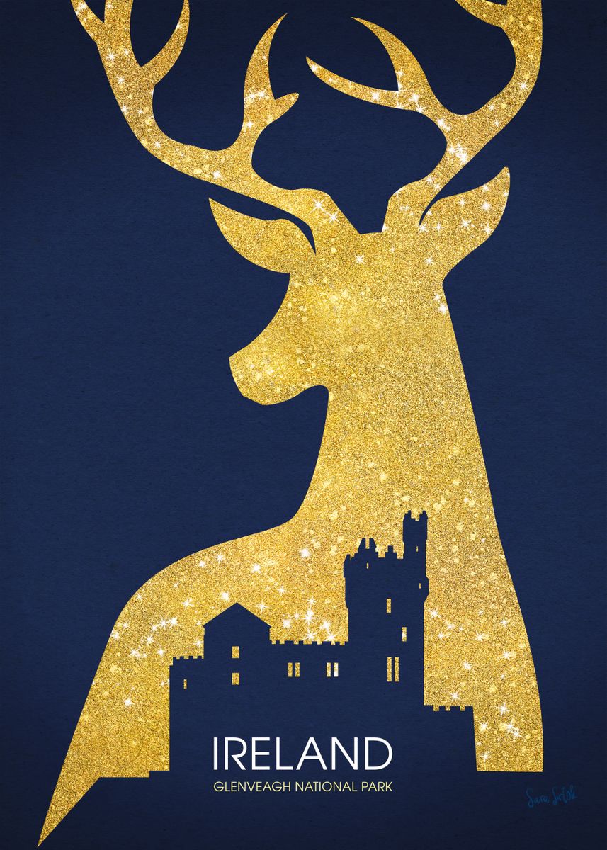 'Irish National Park Deer' Poster, picture, metal print, paint by ...