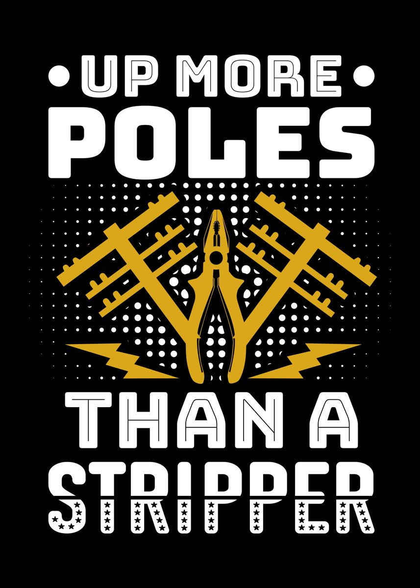 'Electrician Pole Lineman' Poster, picture, metal print, paint by ...