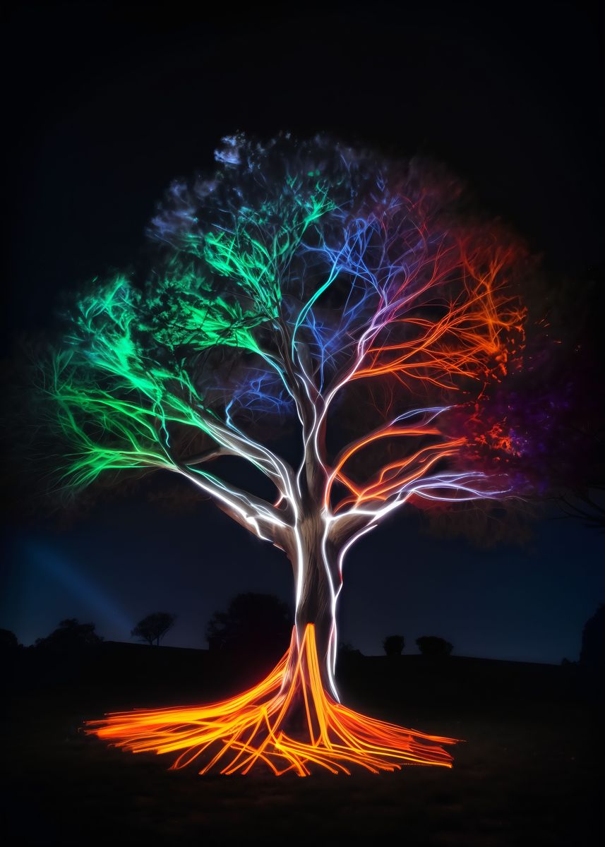 'Tree' Poster, picture, metal print, paint by PictureArtFantasy | Displate