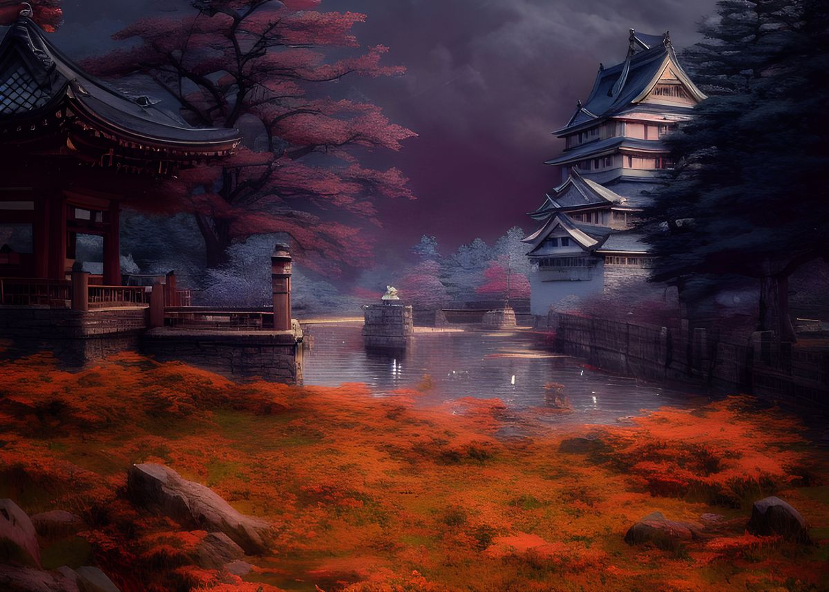 'Japanese castle ' Poster by anettastar | Displate