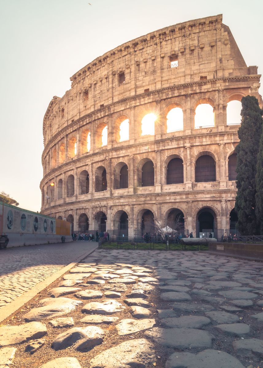 'Golden Sunrise Colosseum' Poster, picture, metal print, paint by Vardi ...