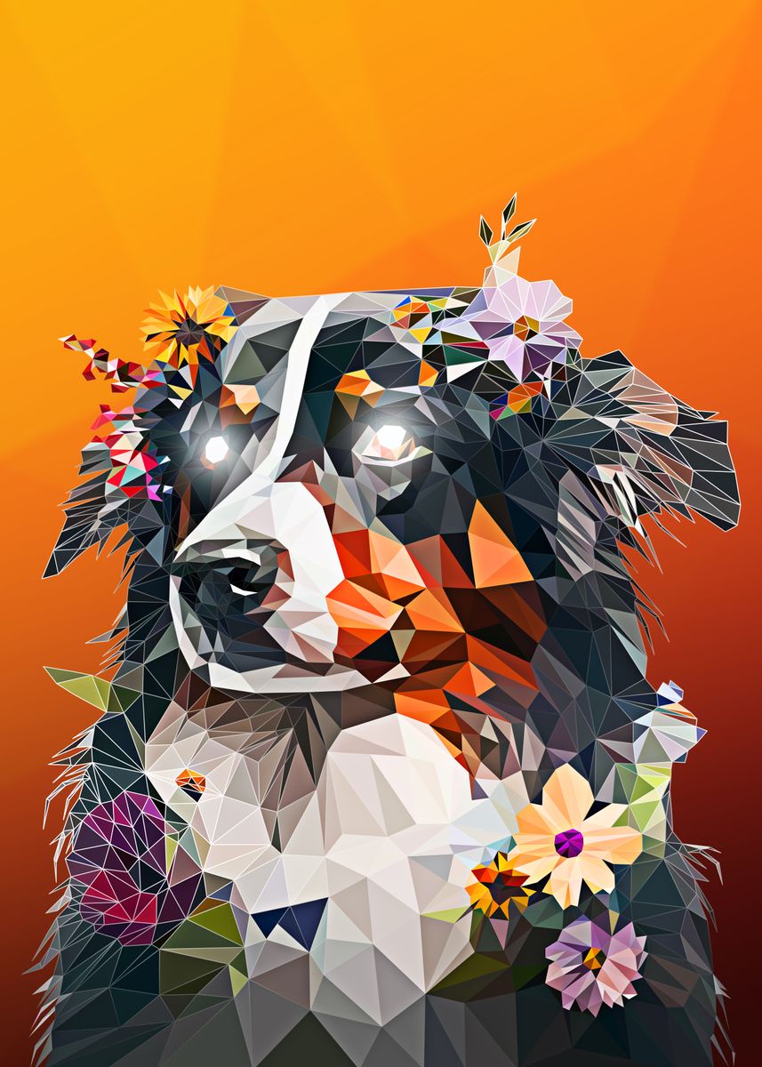 'Flower Dog' Poster, picture, metal print, paint by Jackson Lester ...