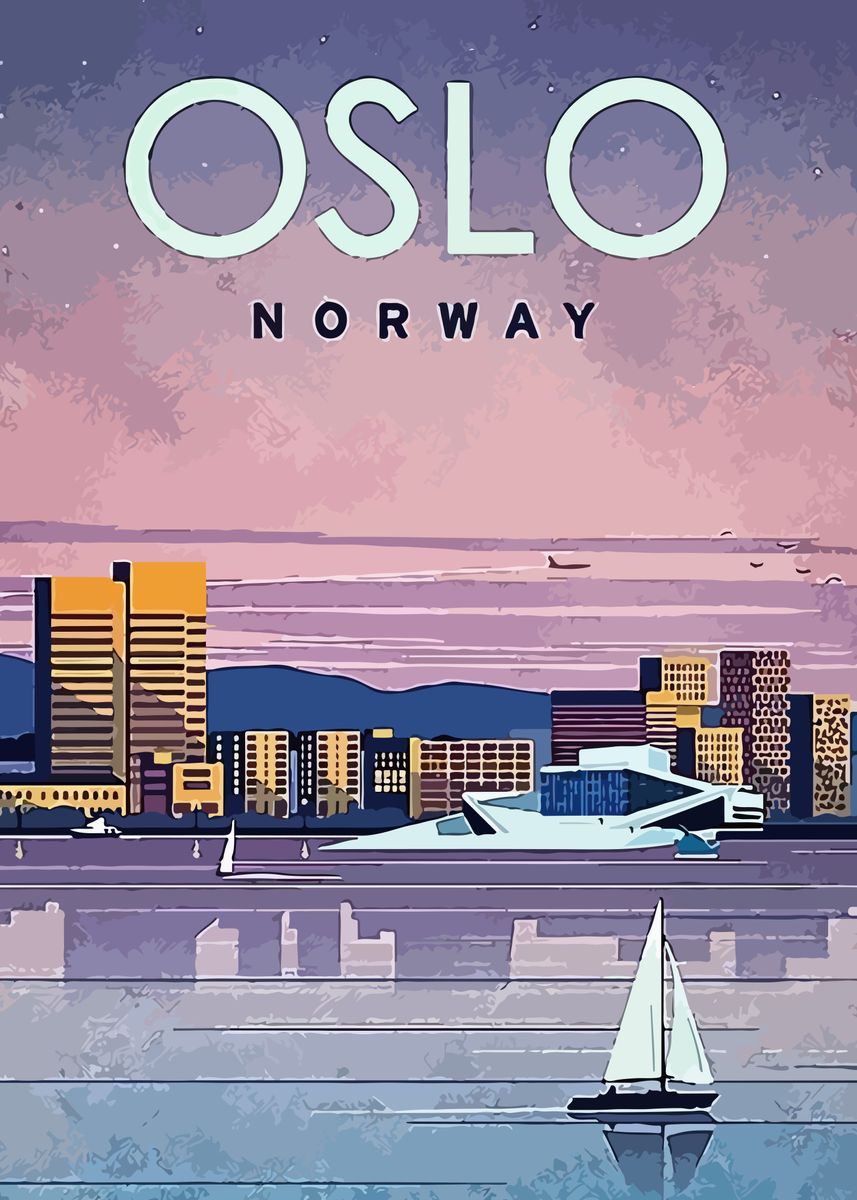 'Travel to oslo' Poster, picture, metal print, paint by Leonardo ...