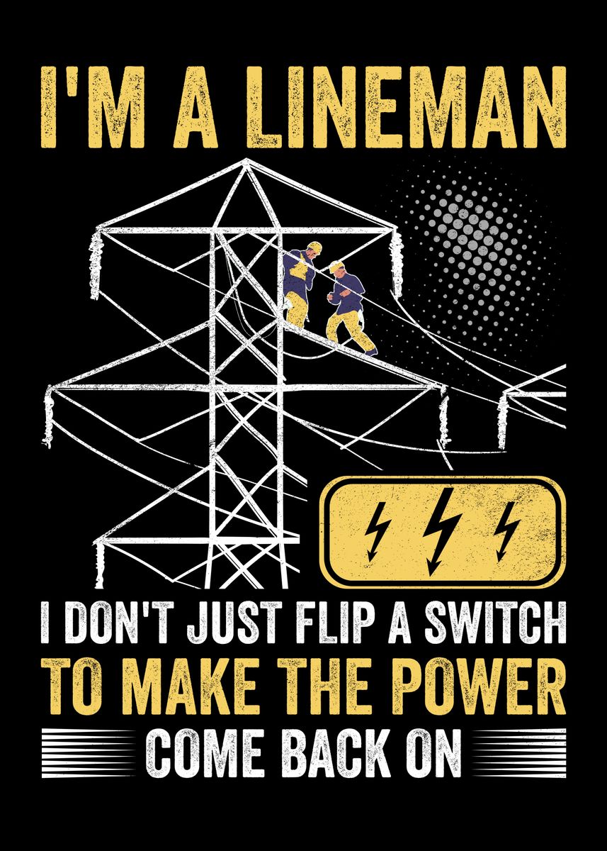 'Funny Linemen Quote' Poster, picture, metal print, paint by ...