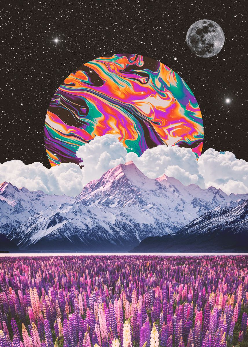 'Iceberg and Flower Garden' Poster, picture, metal print, paint by ...