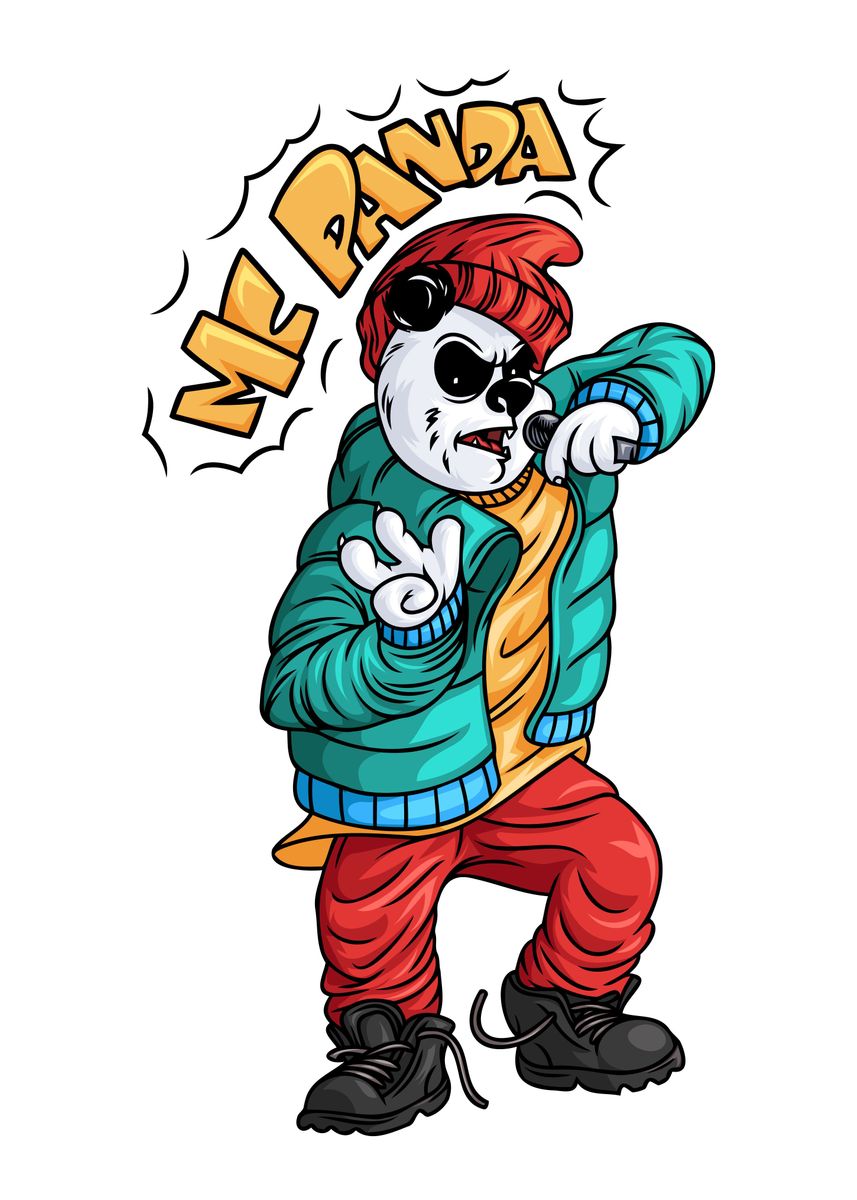 'Rap Panda 03' Poster, picture, metal print, paint by hendra pratama ...