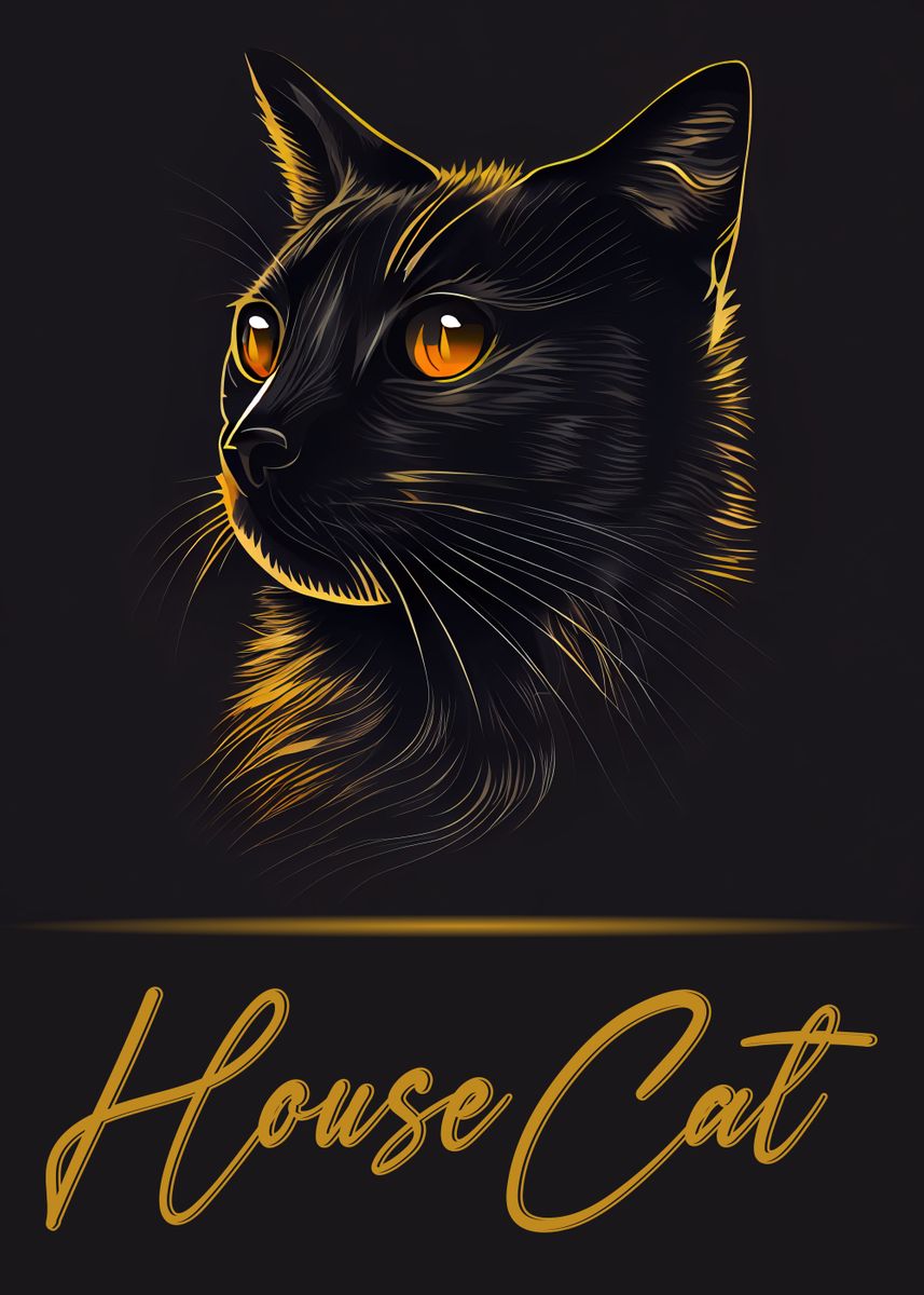 'Adorable House Cat' Poster, picture, metal print, paint by Artistic ...