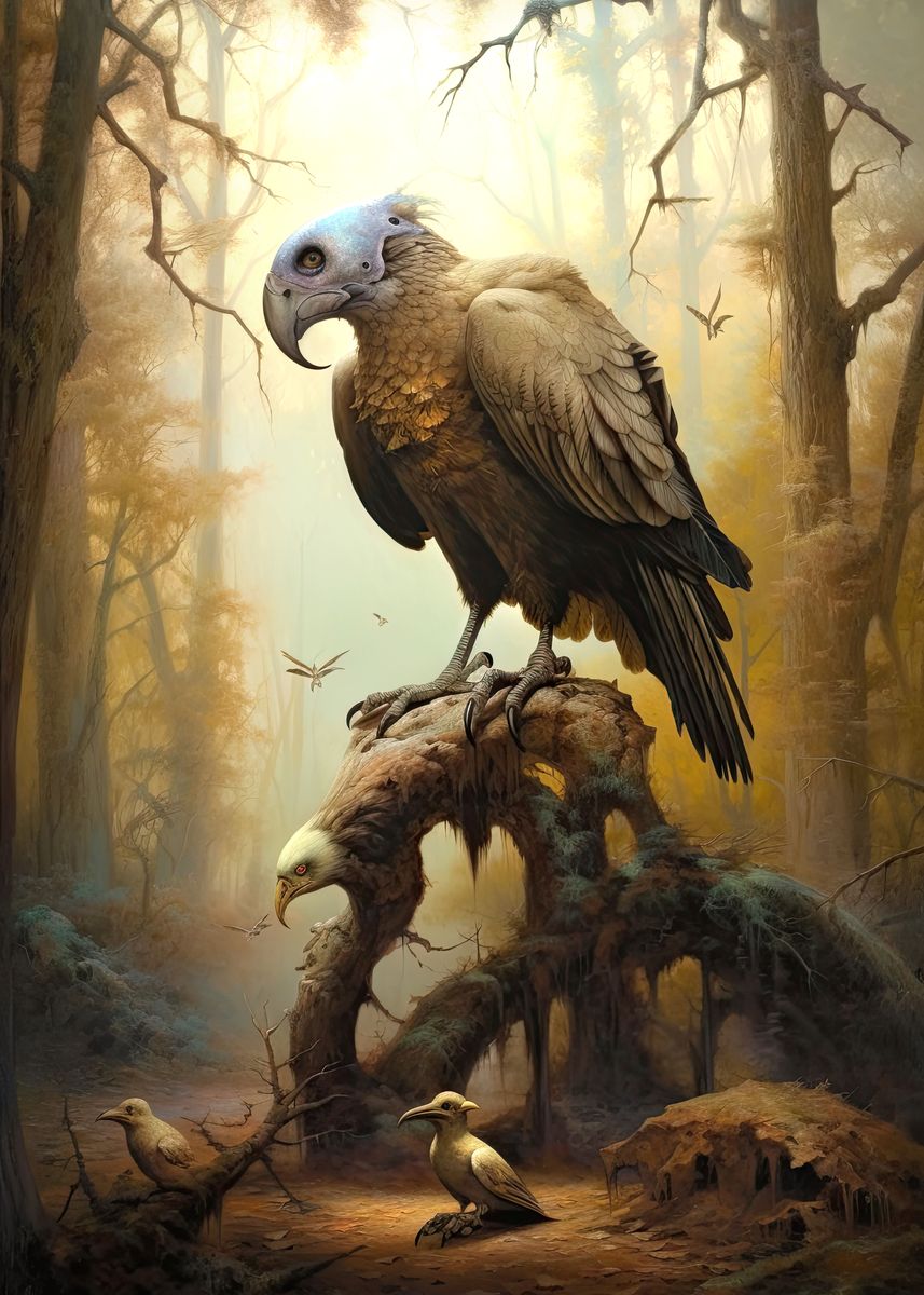 'A Surreal Vulture Antelope' Poster, picture, metal print, paint by ...