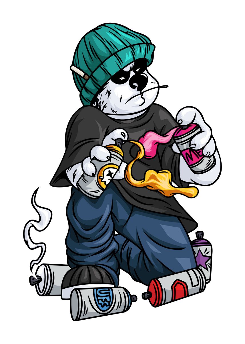 'Rap Panda 02' Poster, picture, metal print, paint by hendra pratama ...