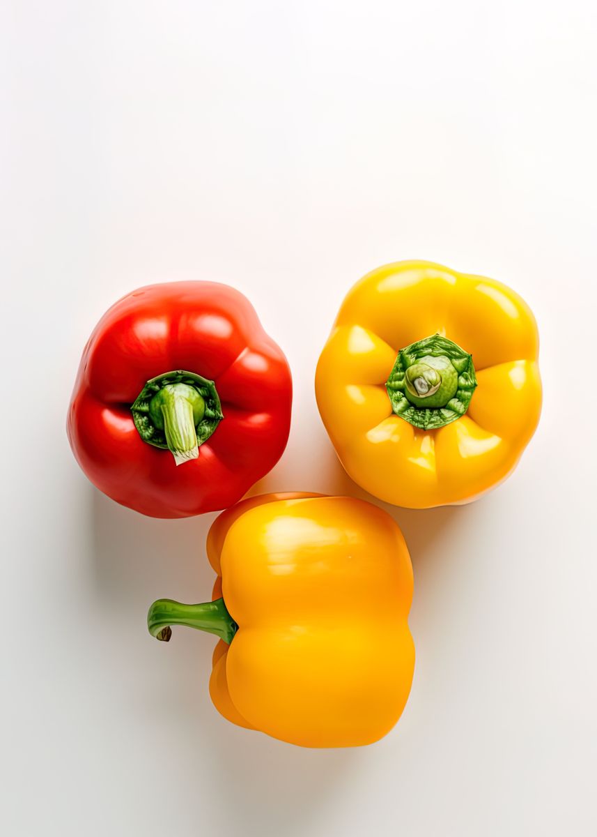'Three bell peppers' Poster, picture, metal print, paint by Powerful ...