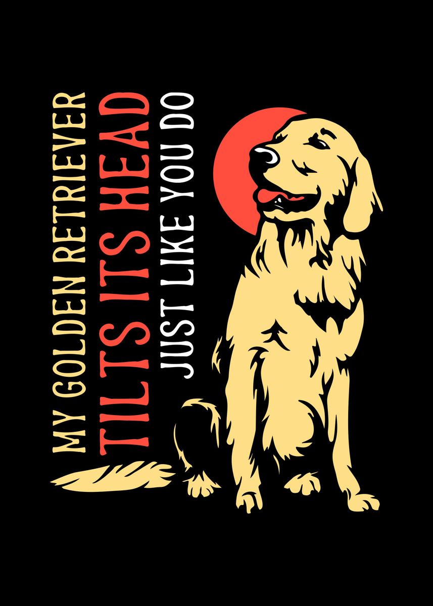 'Golden Retriever' Poster, picture, metal print, paint by Sebastian ...